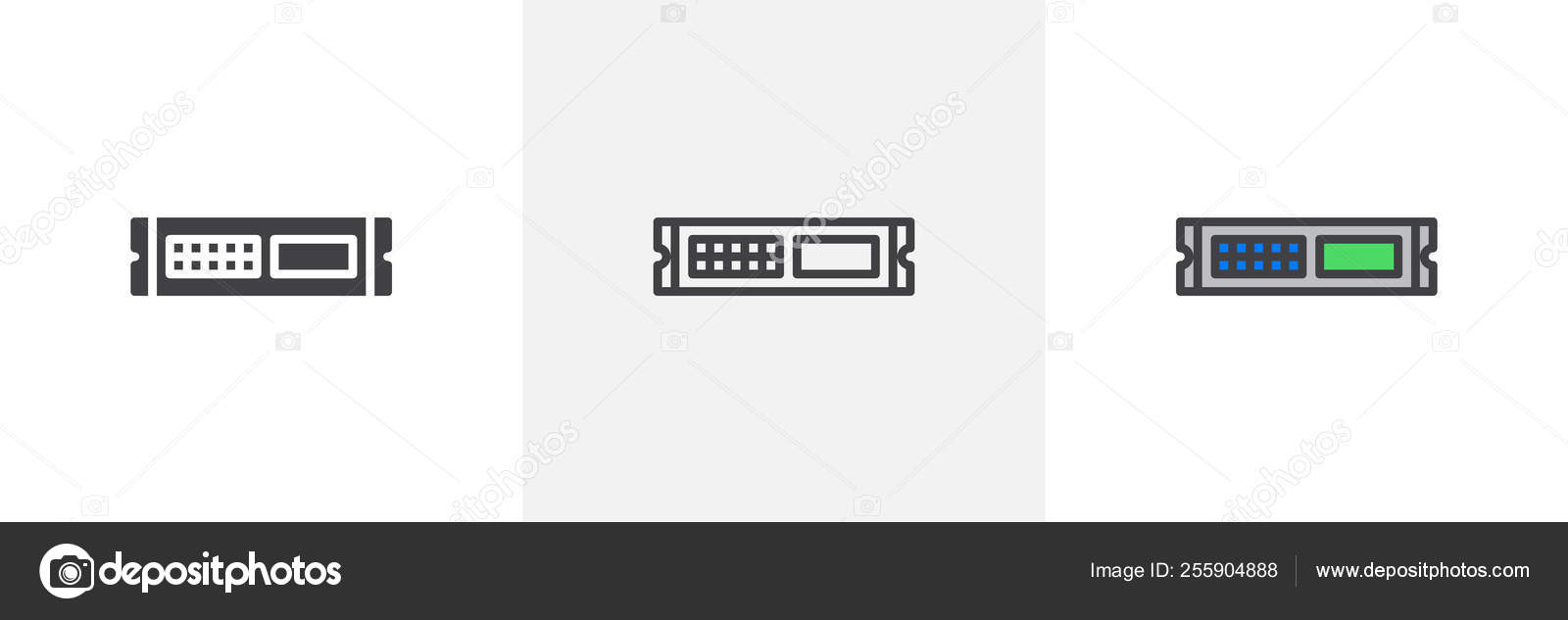 Unidad de rack, icono del servidor Vector de stock #255904888 de ©avicons