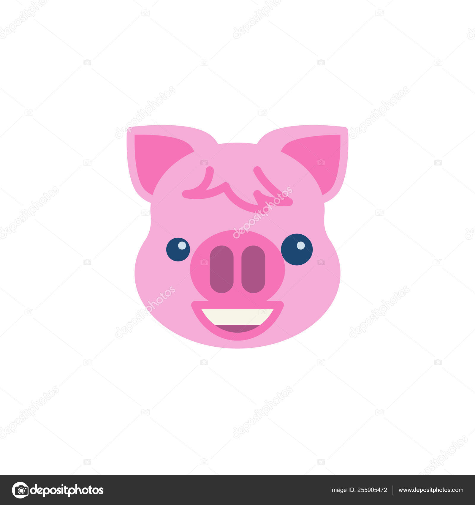 Piggy Grinning Face Emoji flat icon Stock Vector by ©avicons 255905472