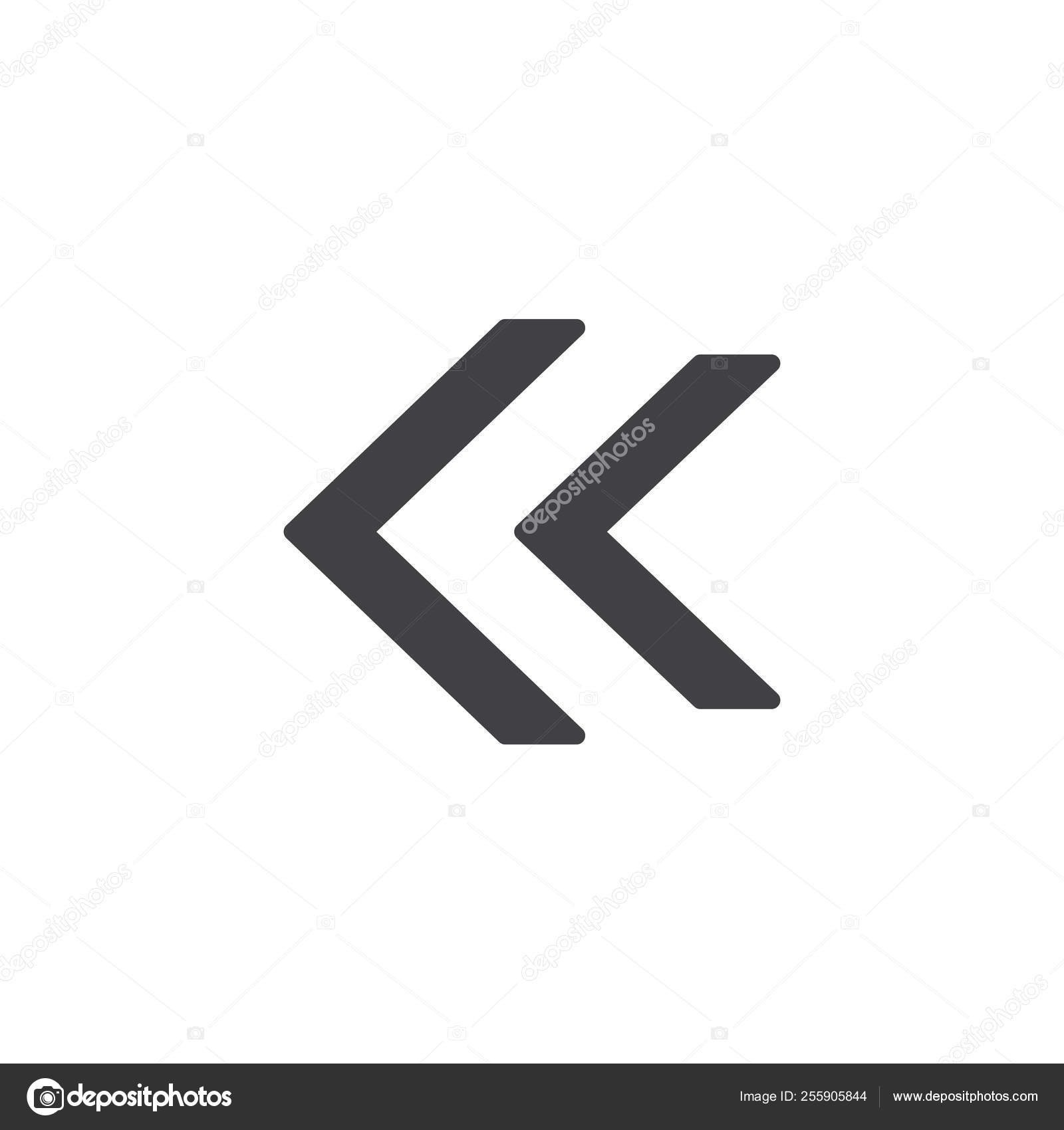 Double left arrow vector icon Stock Vector by ©avicons 255905844