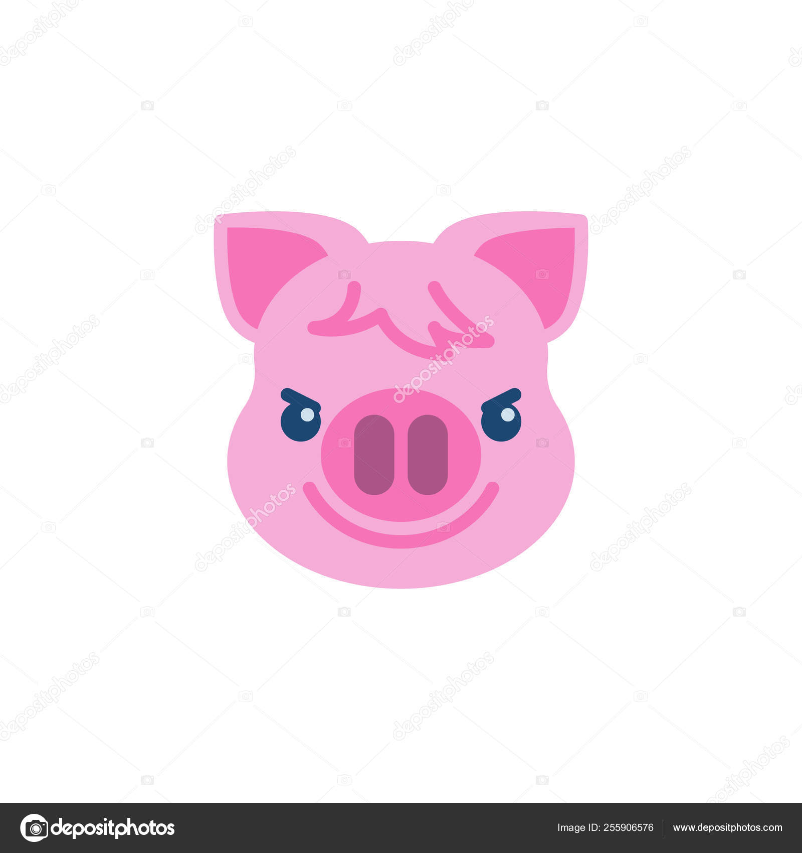 Piggy Face With Wry Smile Emoji flat icon Stock Vector by ©avicons ...