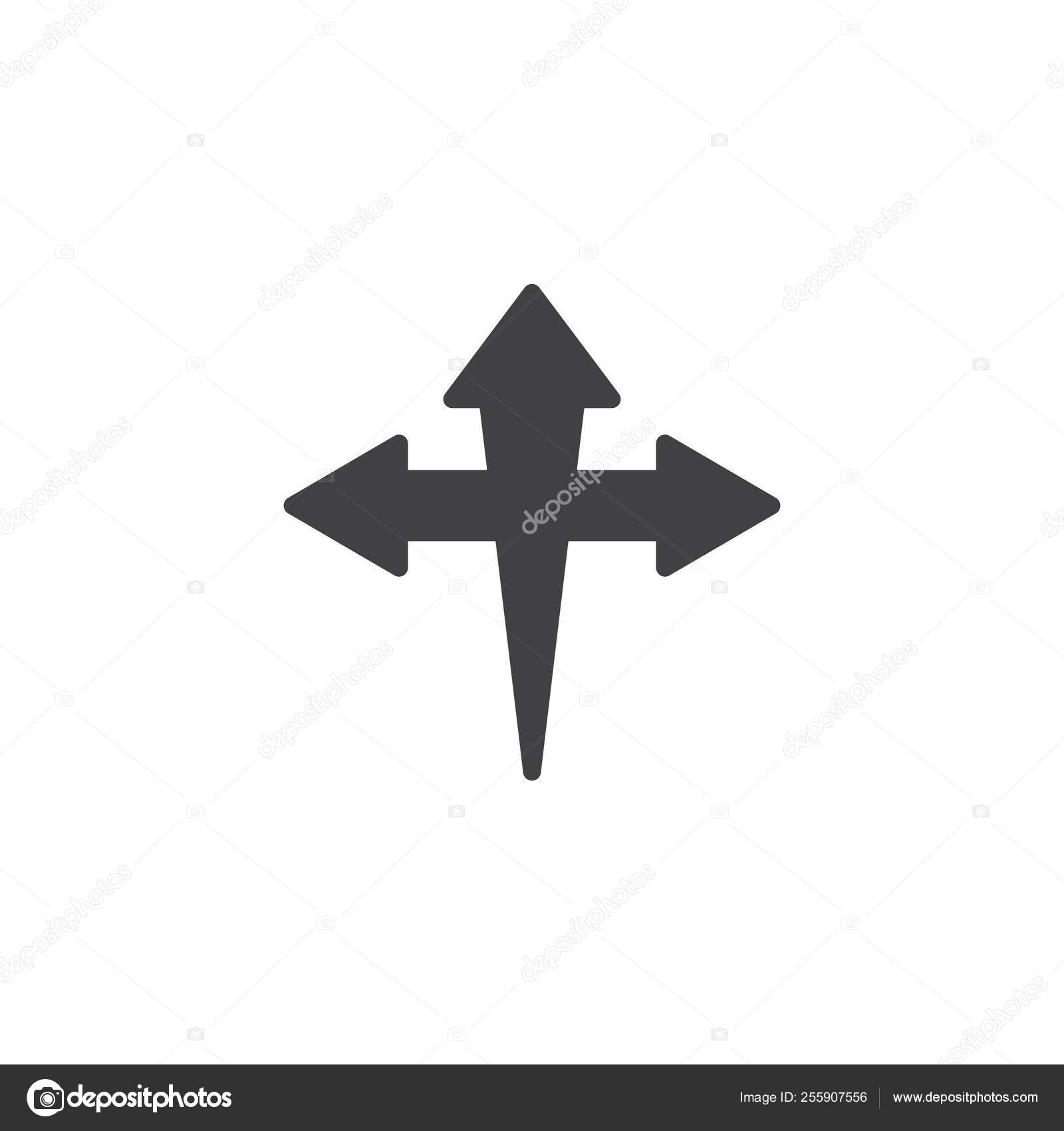 Three way arrow cross vector icon Stock Vector Image by ©avicons #255907556