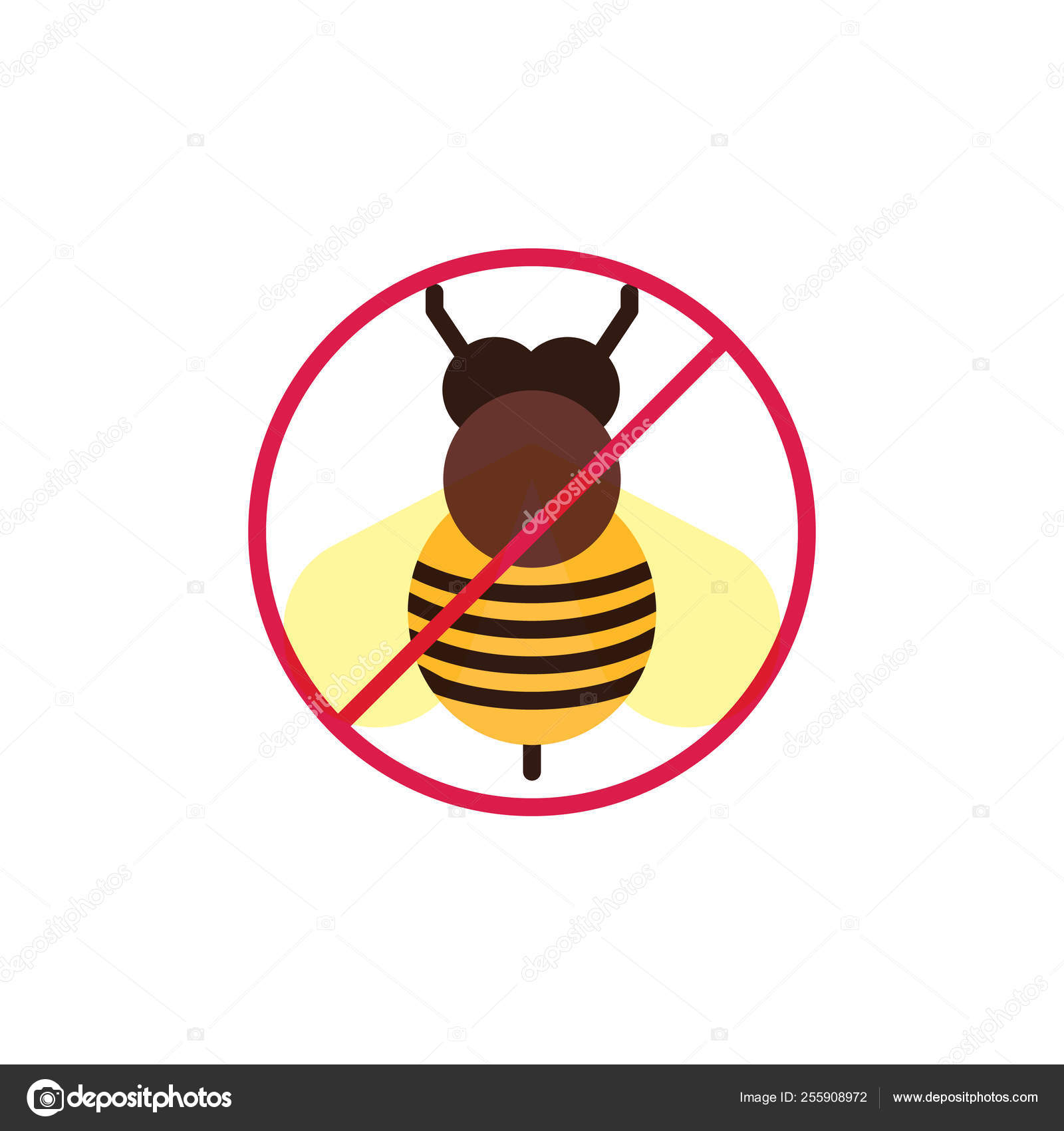 Stop honey bee insect flat icon Stock Vector Image by ©avicons #255908972