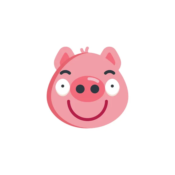 Grinning piggy face with smiling face emoji flat icon Stock Vector by ...