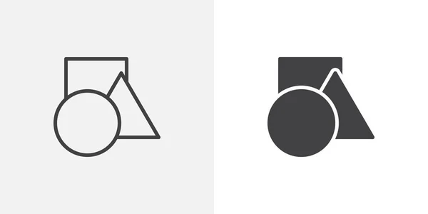 Shapes Circle Square Triangle Line Icon Outline Vector Sign Linear ...