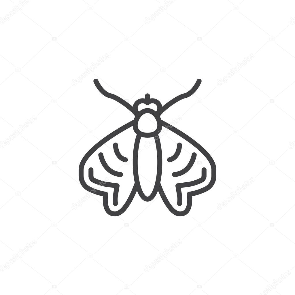 Polilla plagas línea icono Vector de stock por ©avicons 255900242