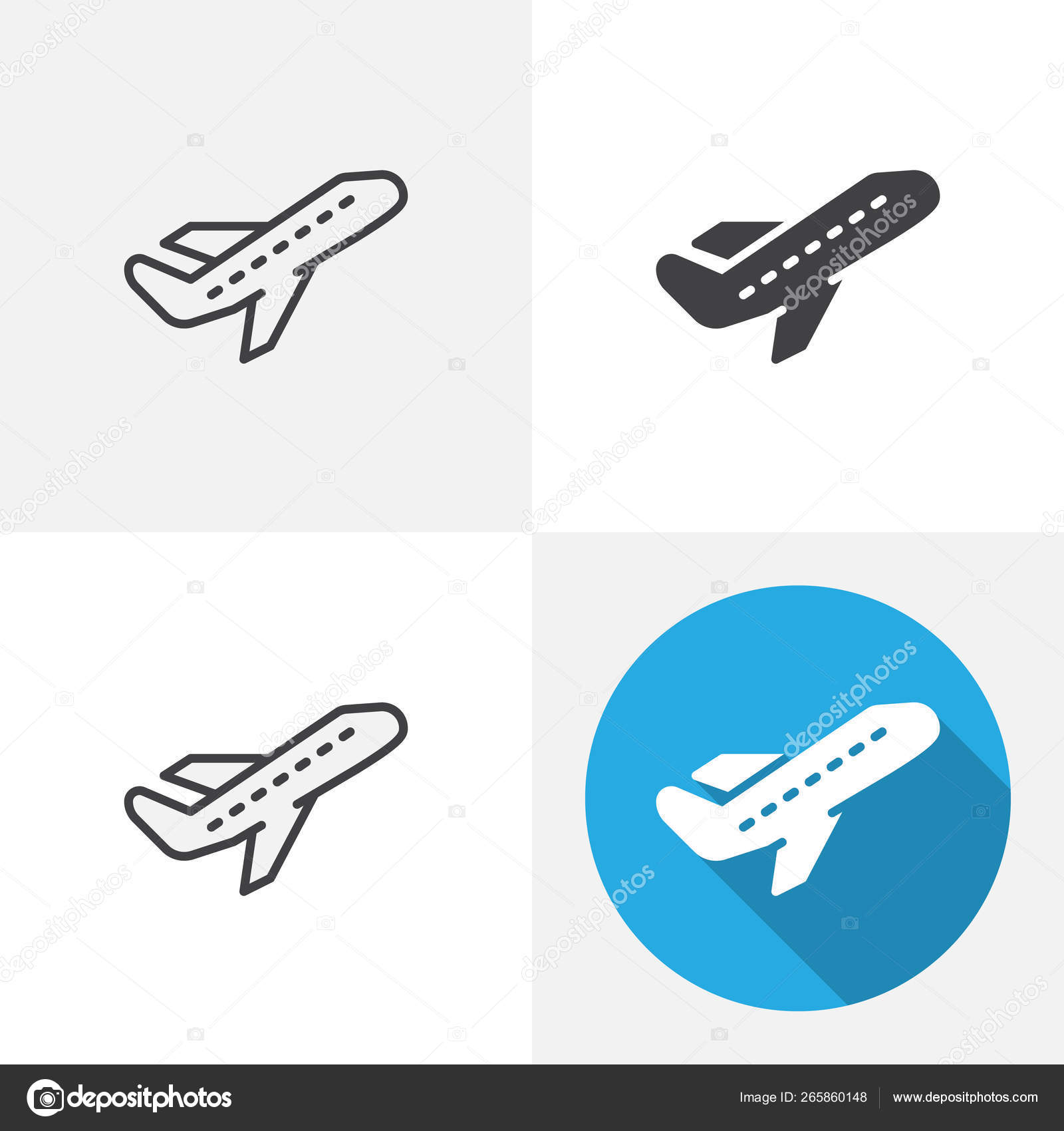 Avión despegue icono Vector de stock #265860148 de ©avicons