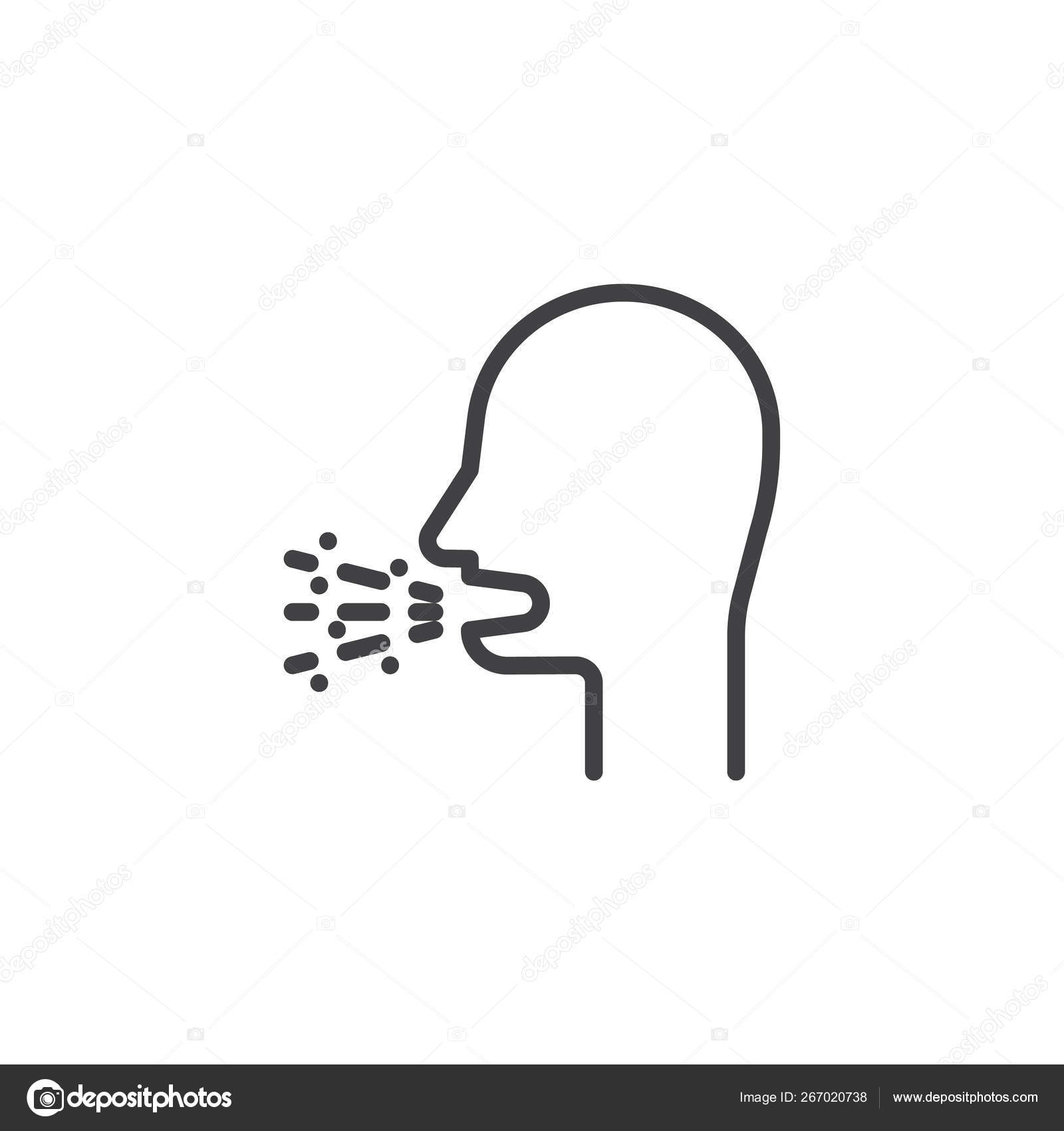 Cough with phlegm line icon Stock Vector Image by ©avicons #267020738