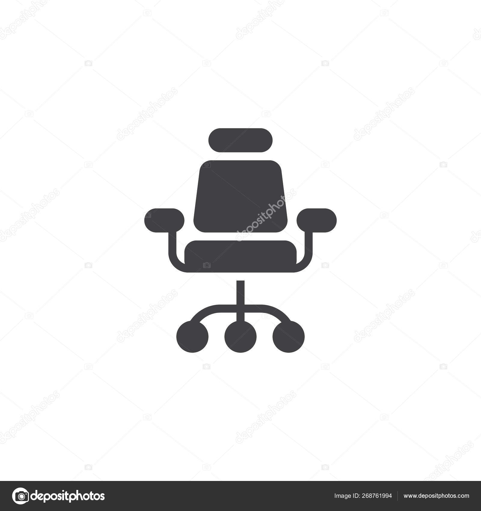 Office chair front view vector icon Stock Vector Image by ©avicons ...