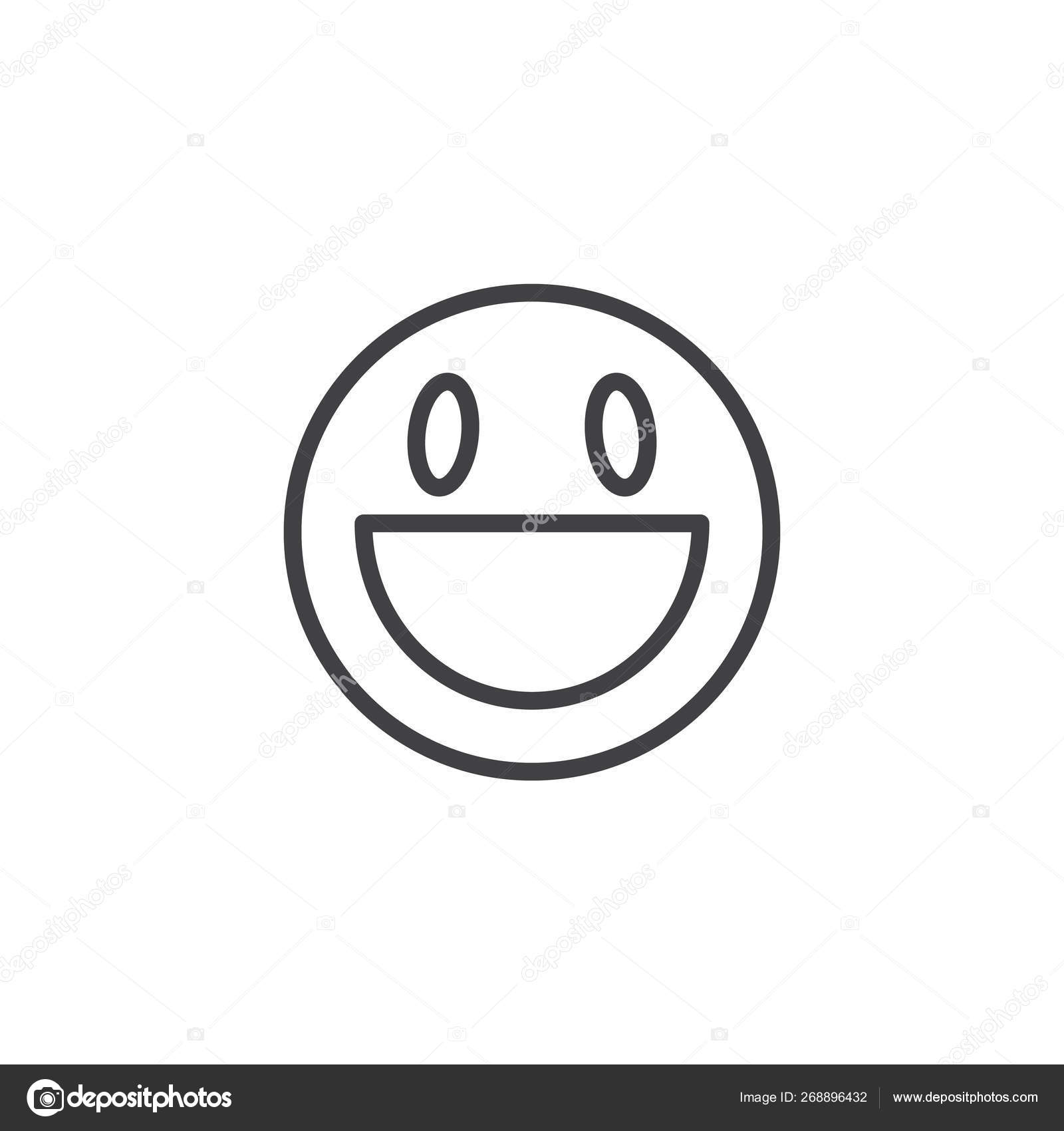 Laughing face Emoji line icon Stock Vector Image by ©avicons #268896432
