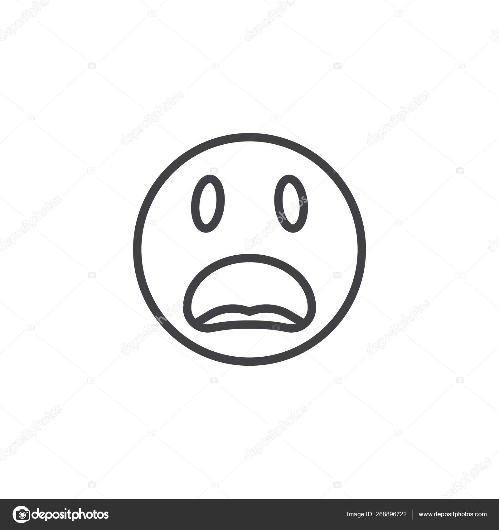 Scared Smiley Face Black And White