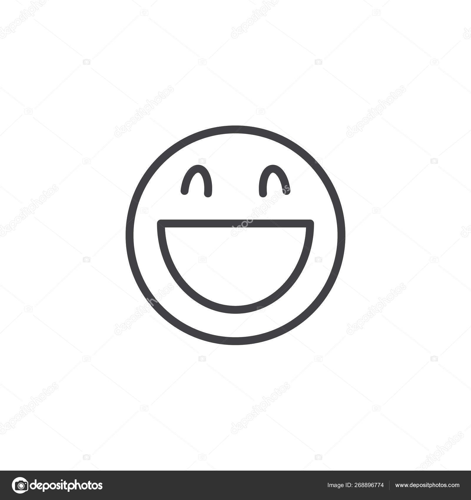 Laughing face emoji line icon Stock Vector by ©avicons 268896774