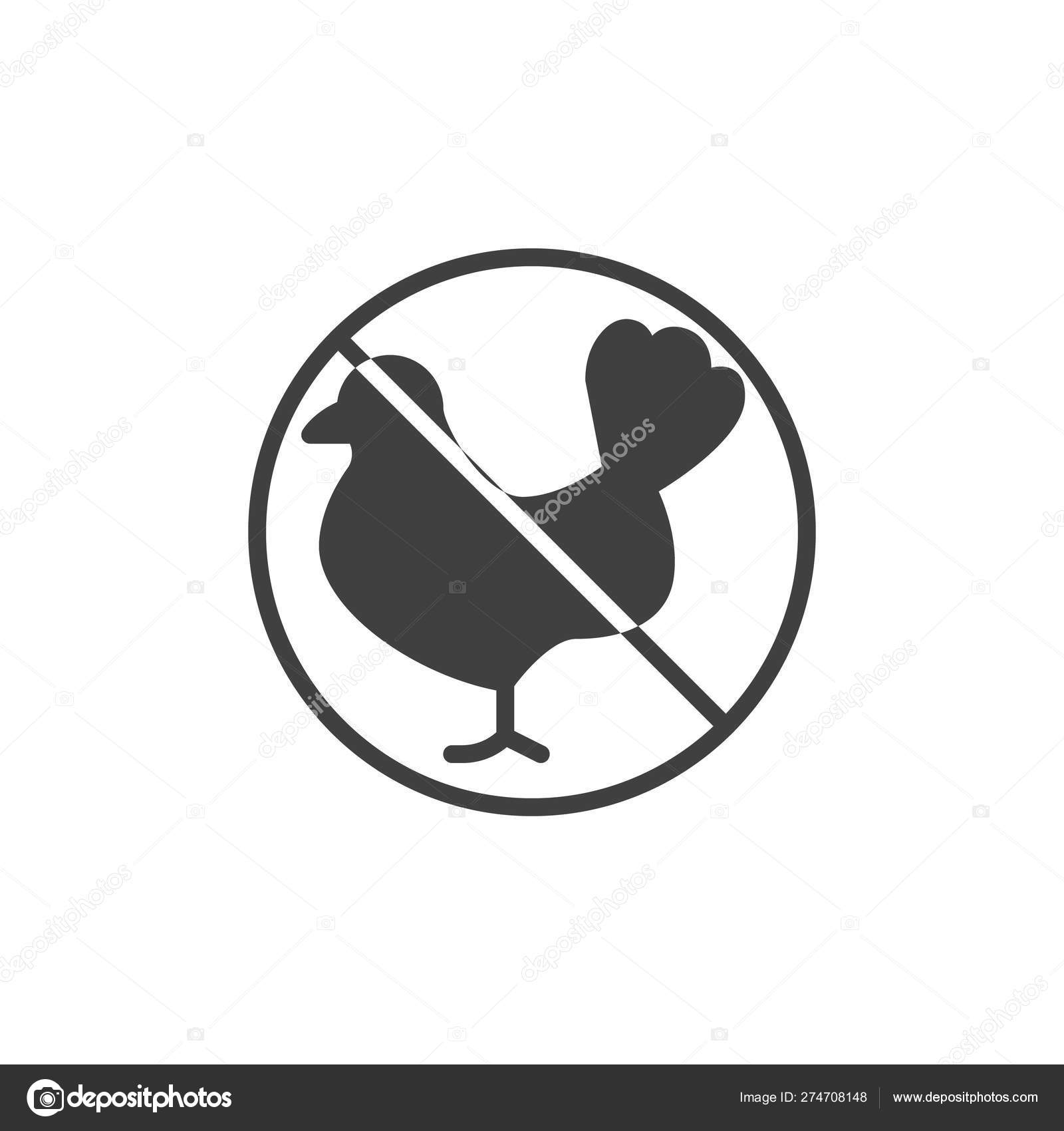 No chicken ban sign vector icon Stock Vector by ©avicons 274708148