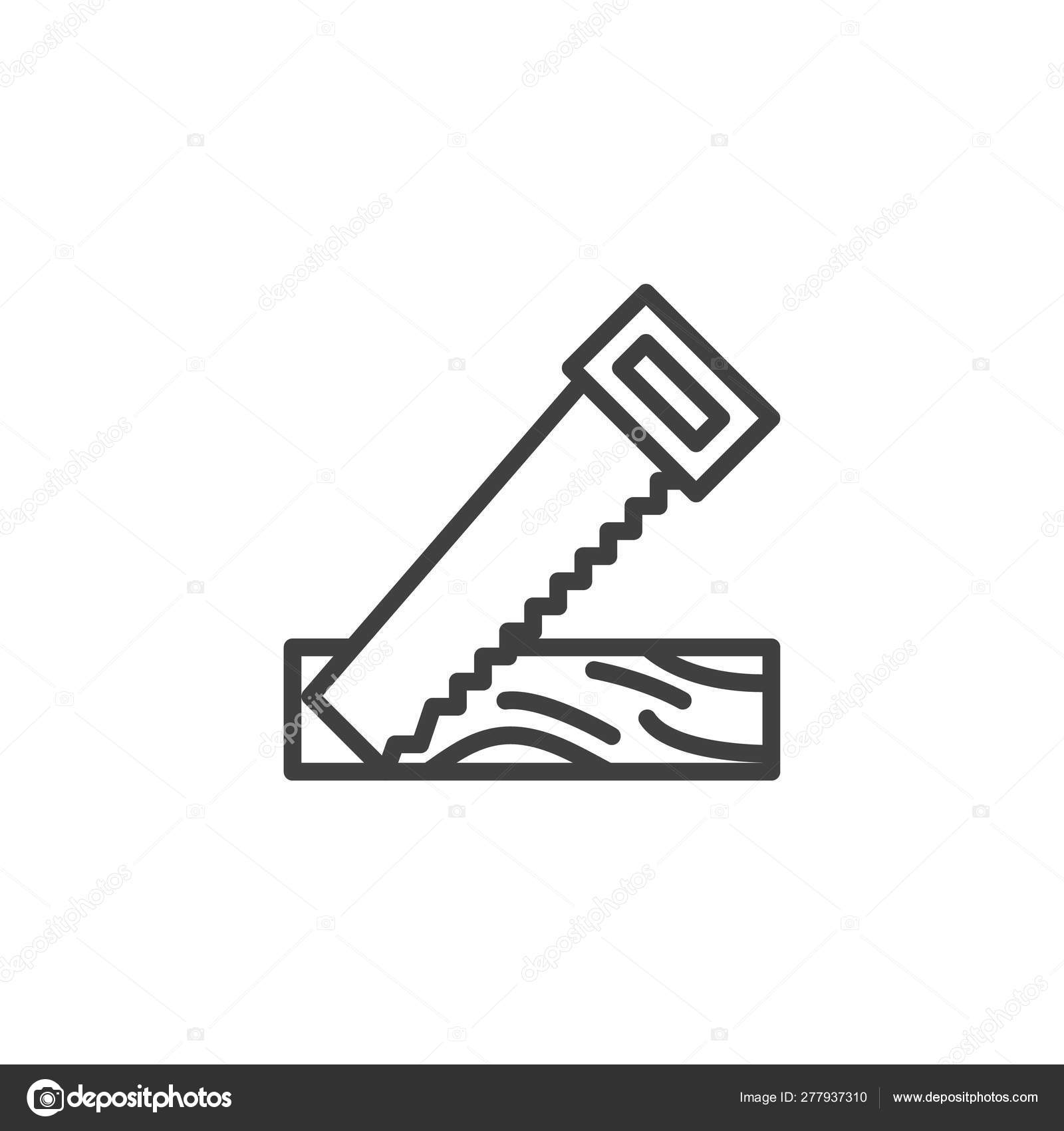 Sawing wooden plank line icon Stock Vector Image by ©avicons #277937310