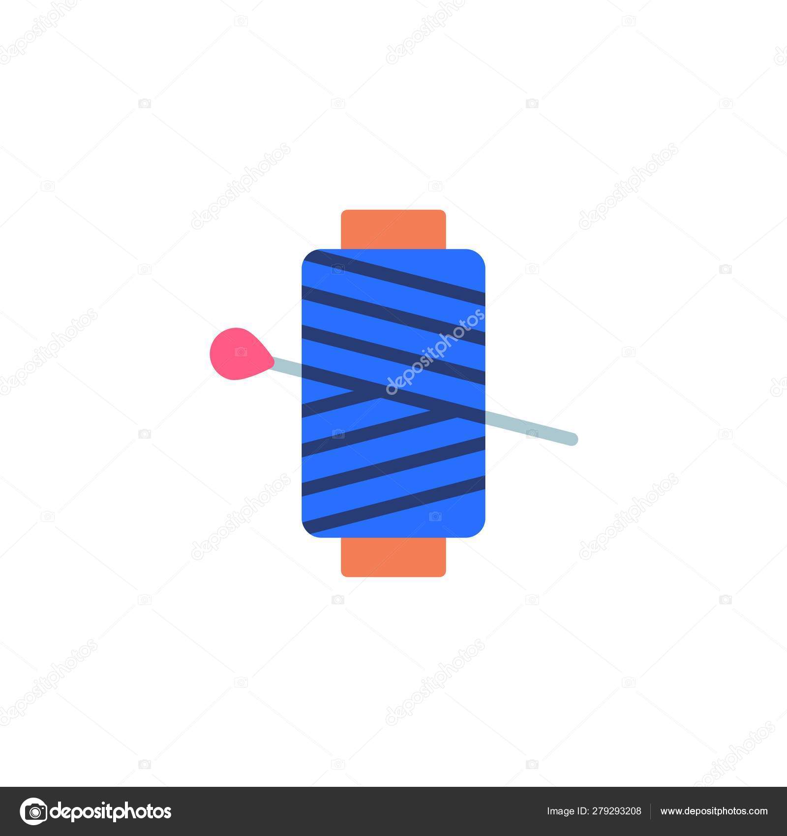 Sewing needle and thread spool flat icon Stock Vector Image by ©avicons ...