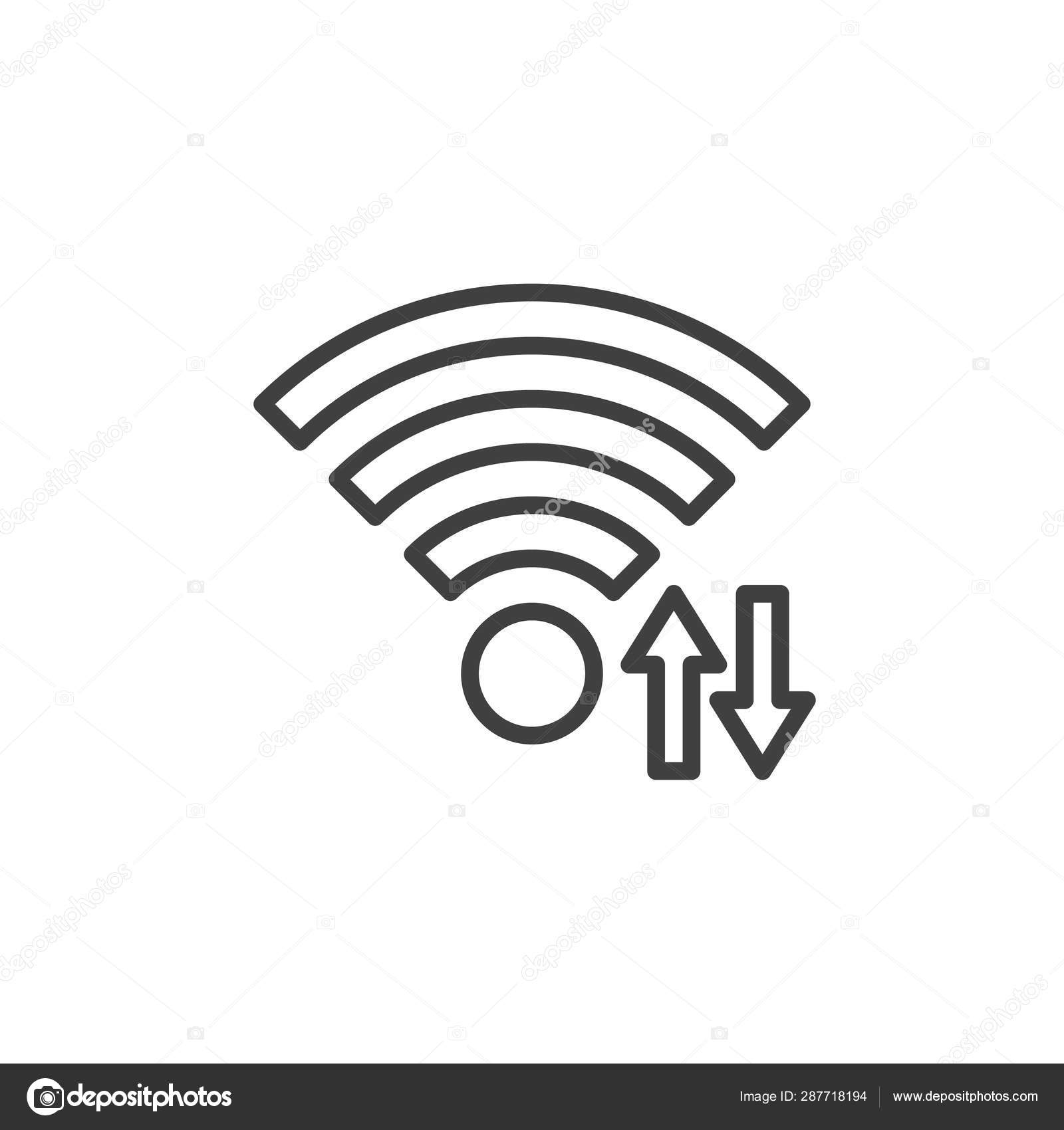 Wi fi signal transfer arrows line icon Stock Vector by ©avicons 287718194