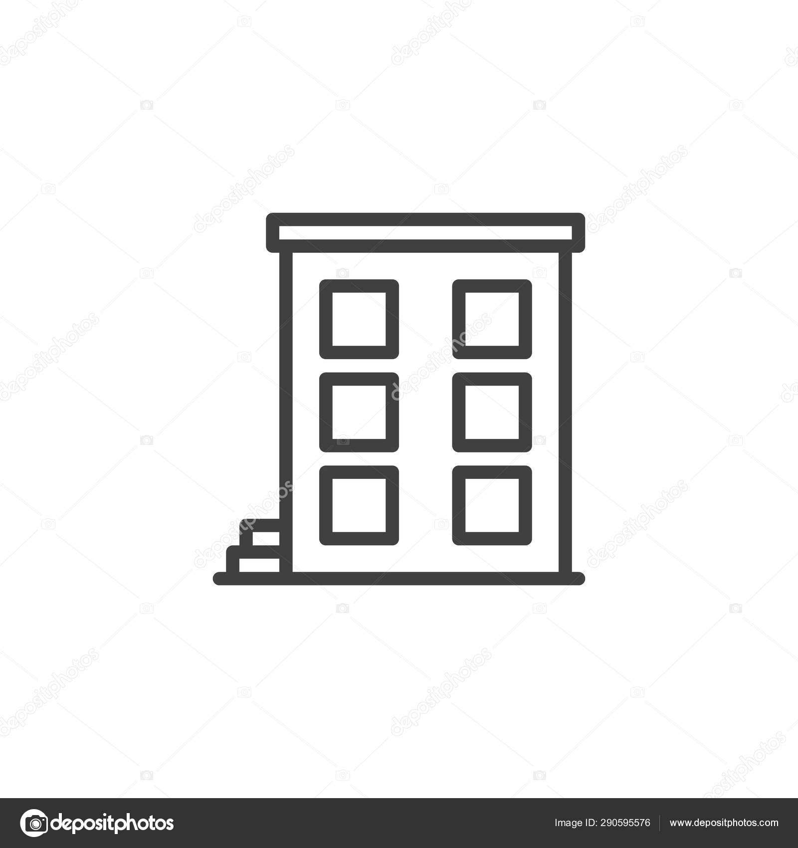 Three storey building line icon Stock Vector by ©avicons 290595576