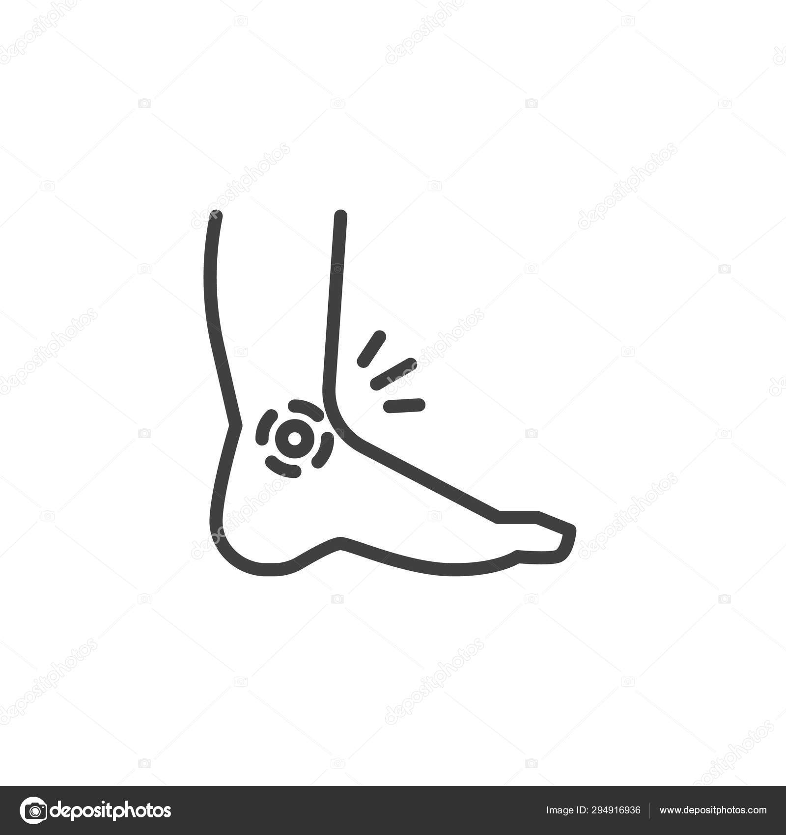 Ankle pain line icon Stock Vector by ©avicons 294916936