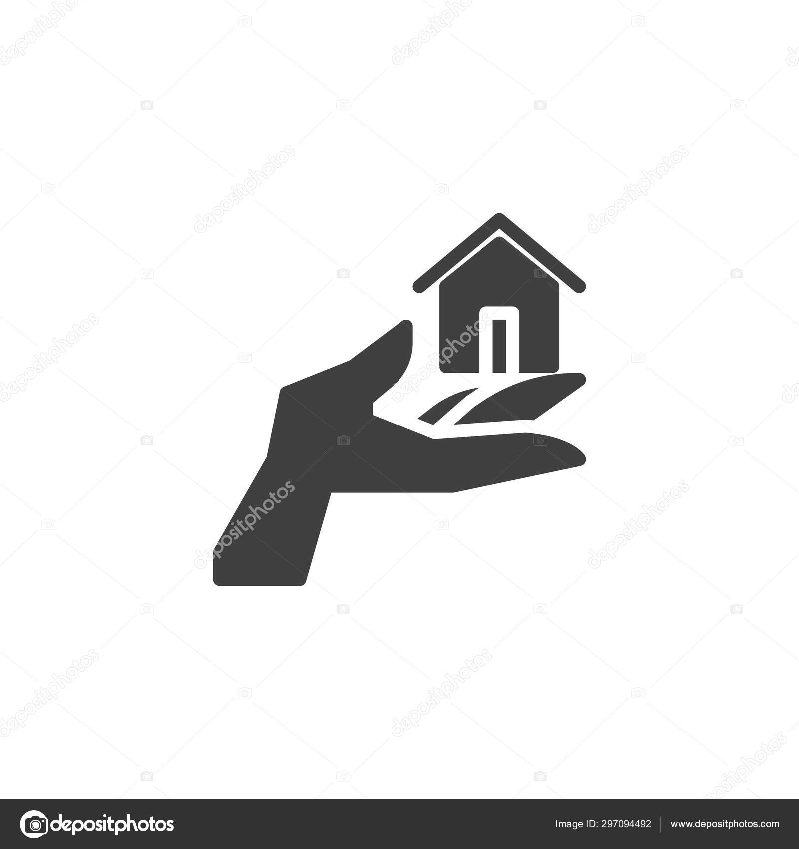 Hand with home vector icon Stock Vector by ©avicons 297094492