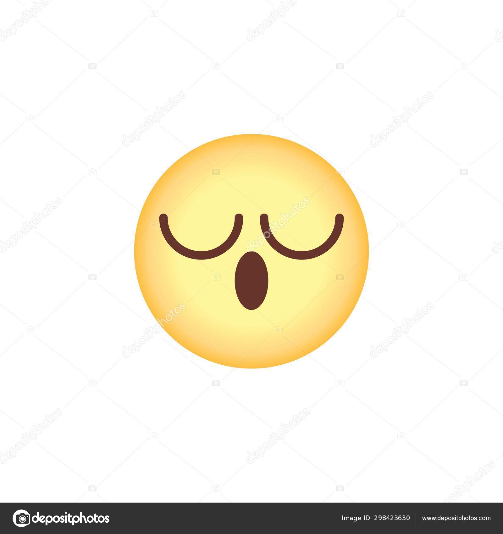 Yawning face emoticon flat icon Stock Vector by ©avicons 298423630