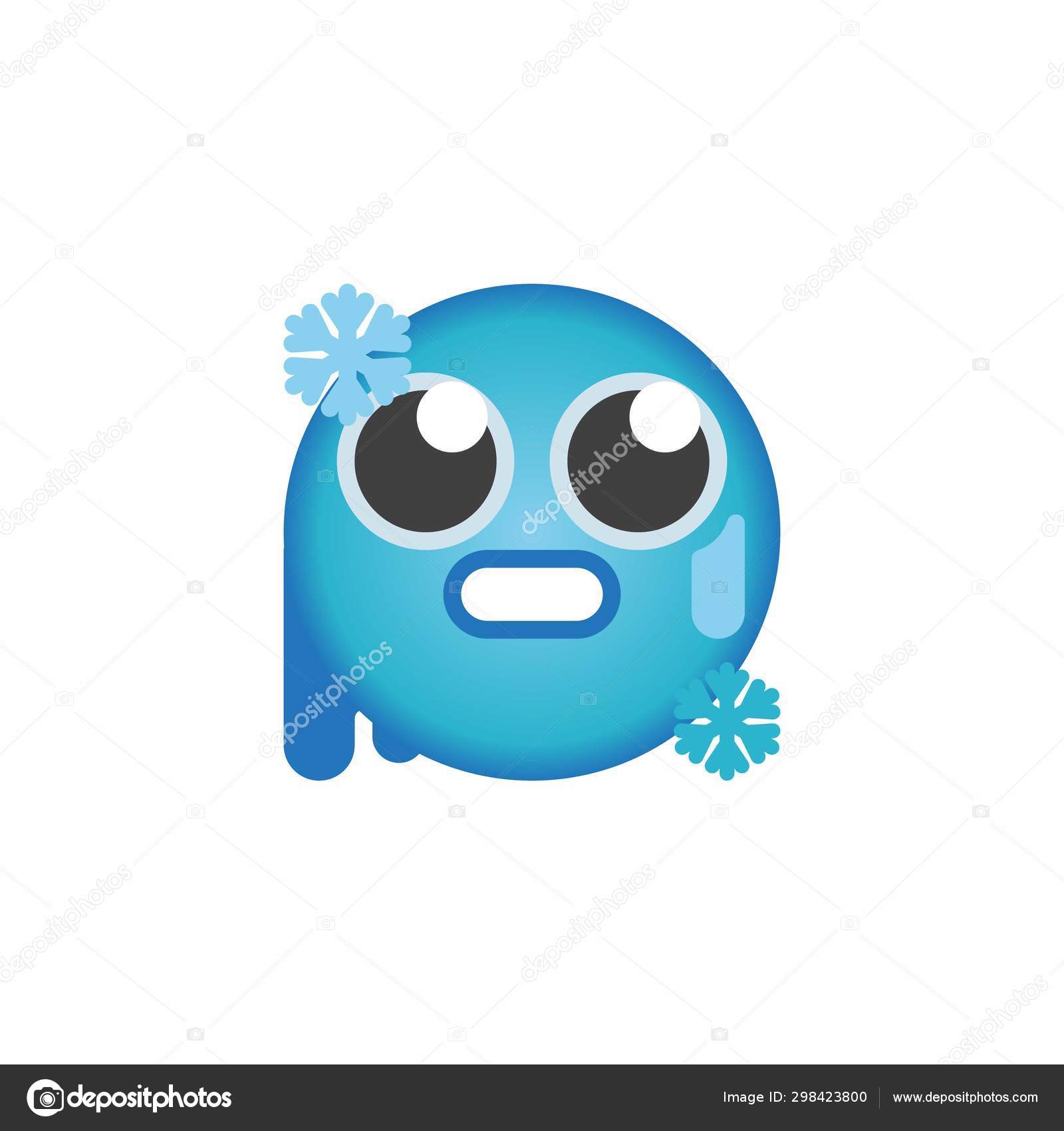 Cold freezing emoticon flat icon Stock Vector Image by ©avicons #298423800