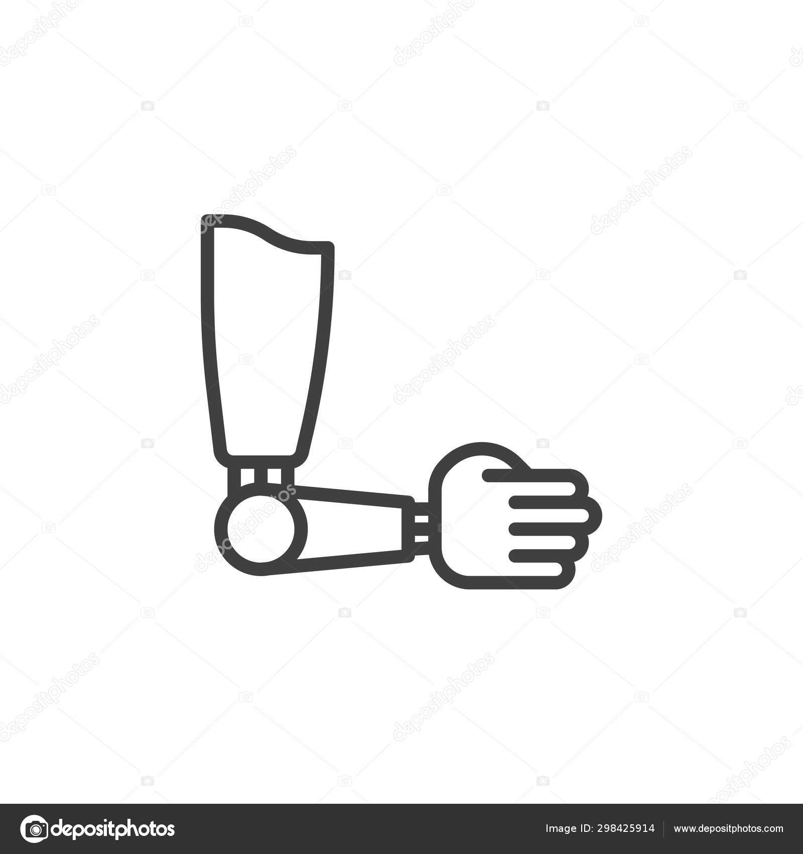 Artificial prosthesis hand line icon Stock Vector Image by ©avicons ...