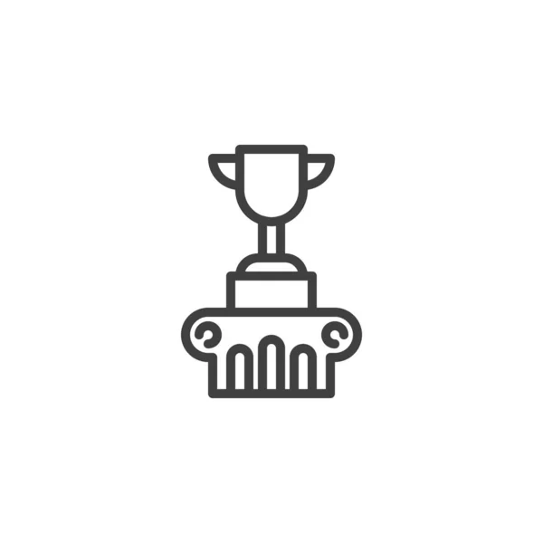 Winners Podium Trophy Filled Outline Line Icon Line Vector Sign Stock ...