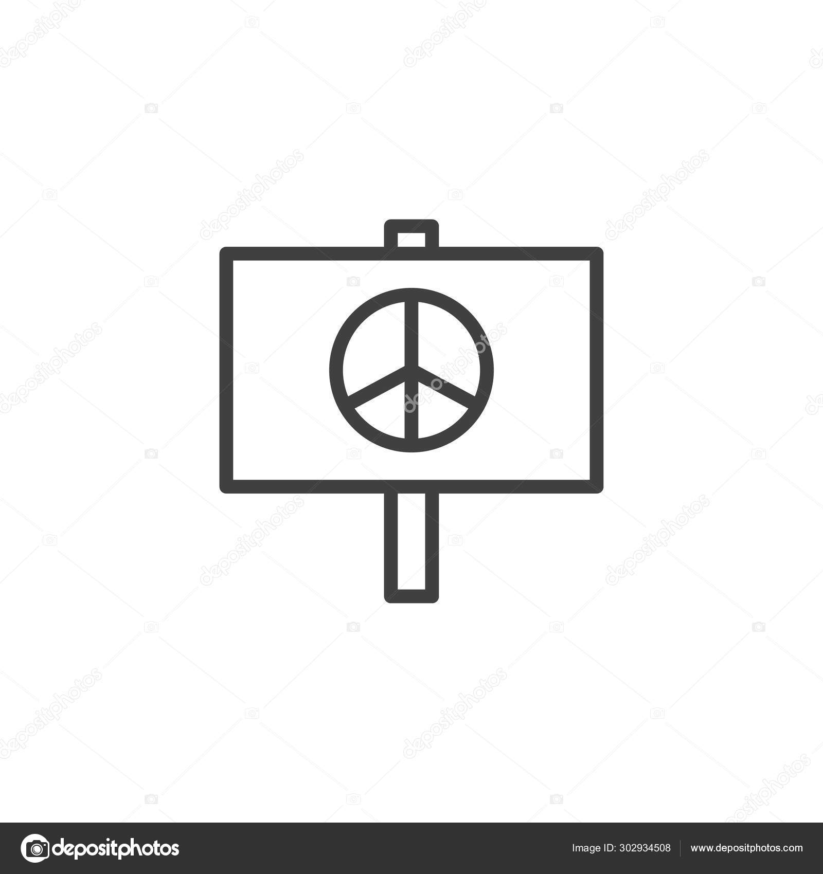 Peace signboard line icon Stock Vector by ©avicons 302934508