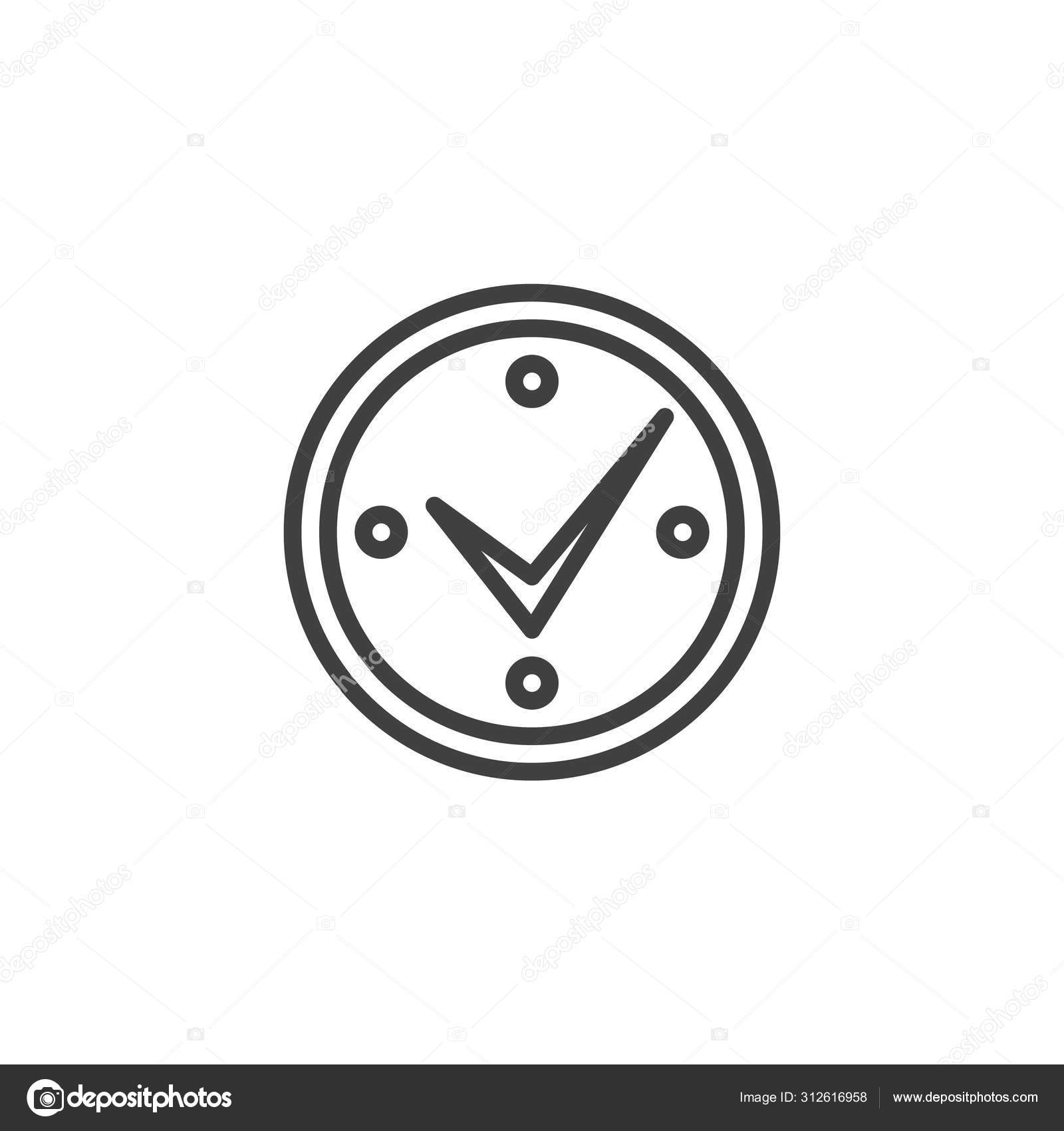 Clock with check mark line icon Stock Vector Image by ©avicons #312616958