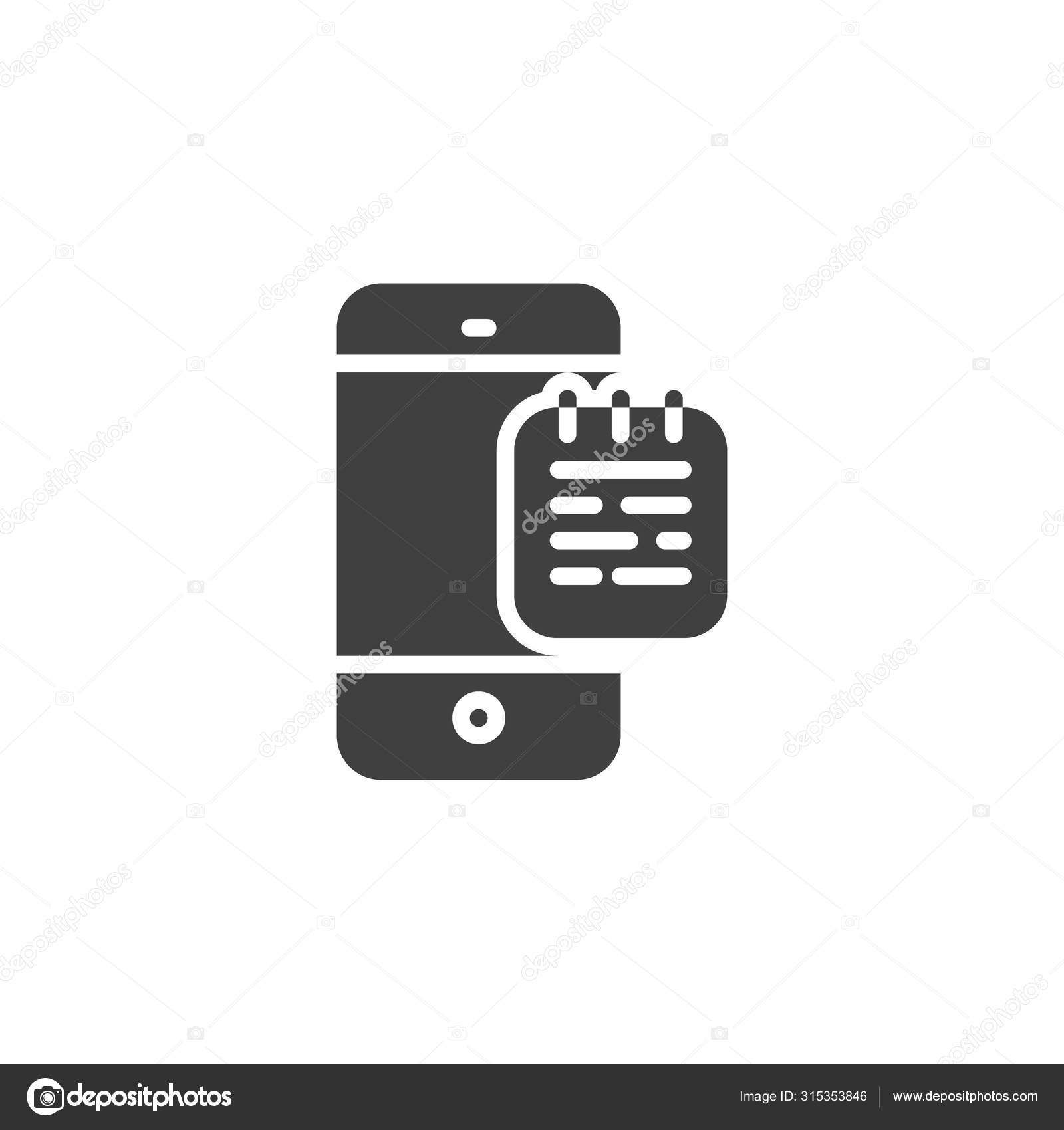 Mobile notes vector icon Stock Vector by ©avicons 315353846