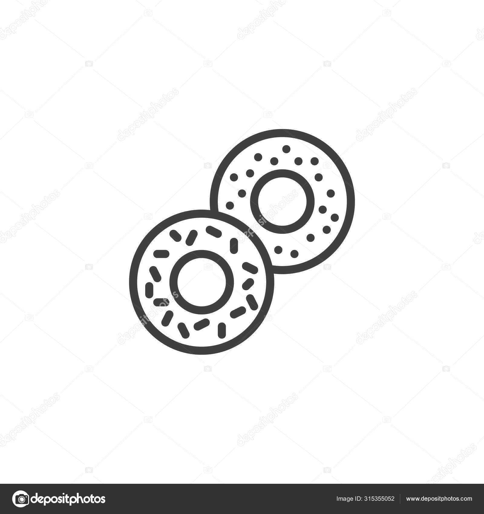 Two donuts line icon. Stock Vector by ©avicons 315355052