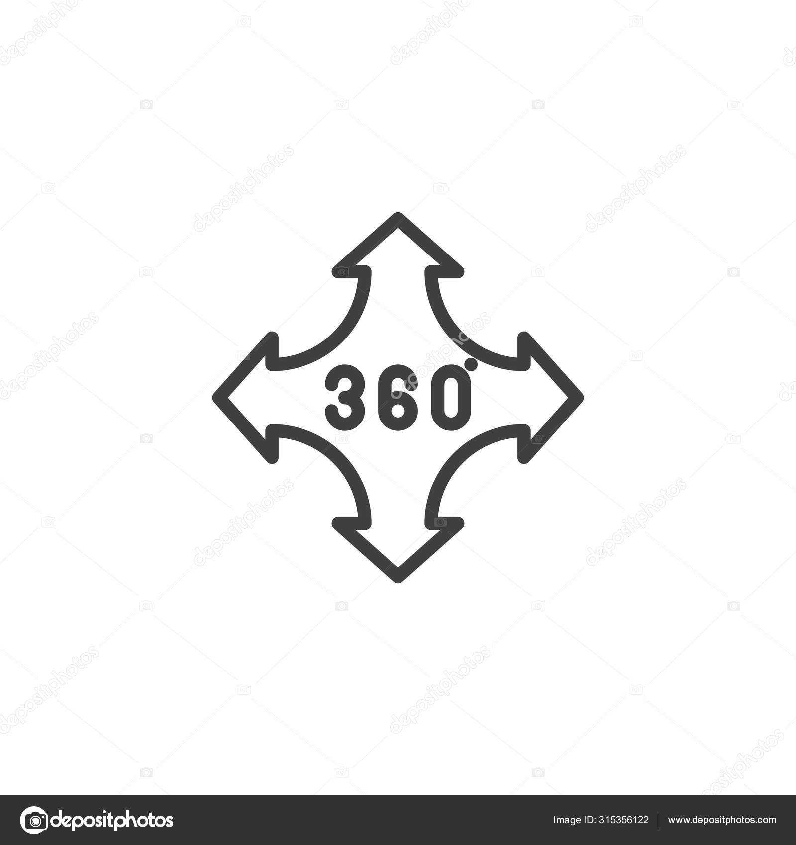 360 degrees control arrow line icon Stock Vector Image by ©avicons ...