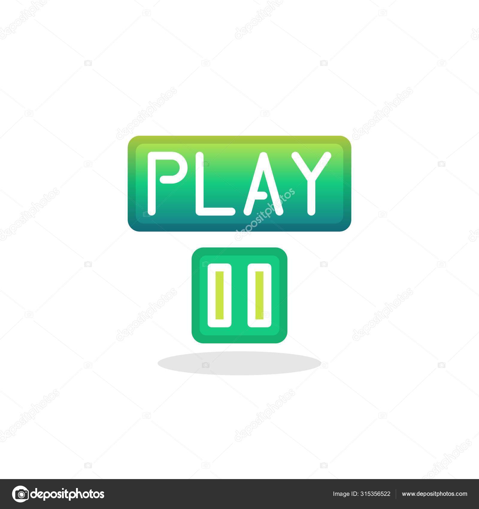 Juego de botón de pausa botón plano icono Vector de stock por ©avicons ...