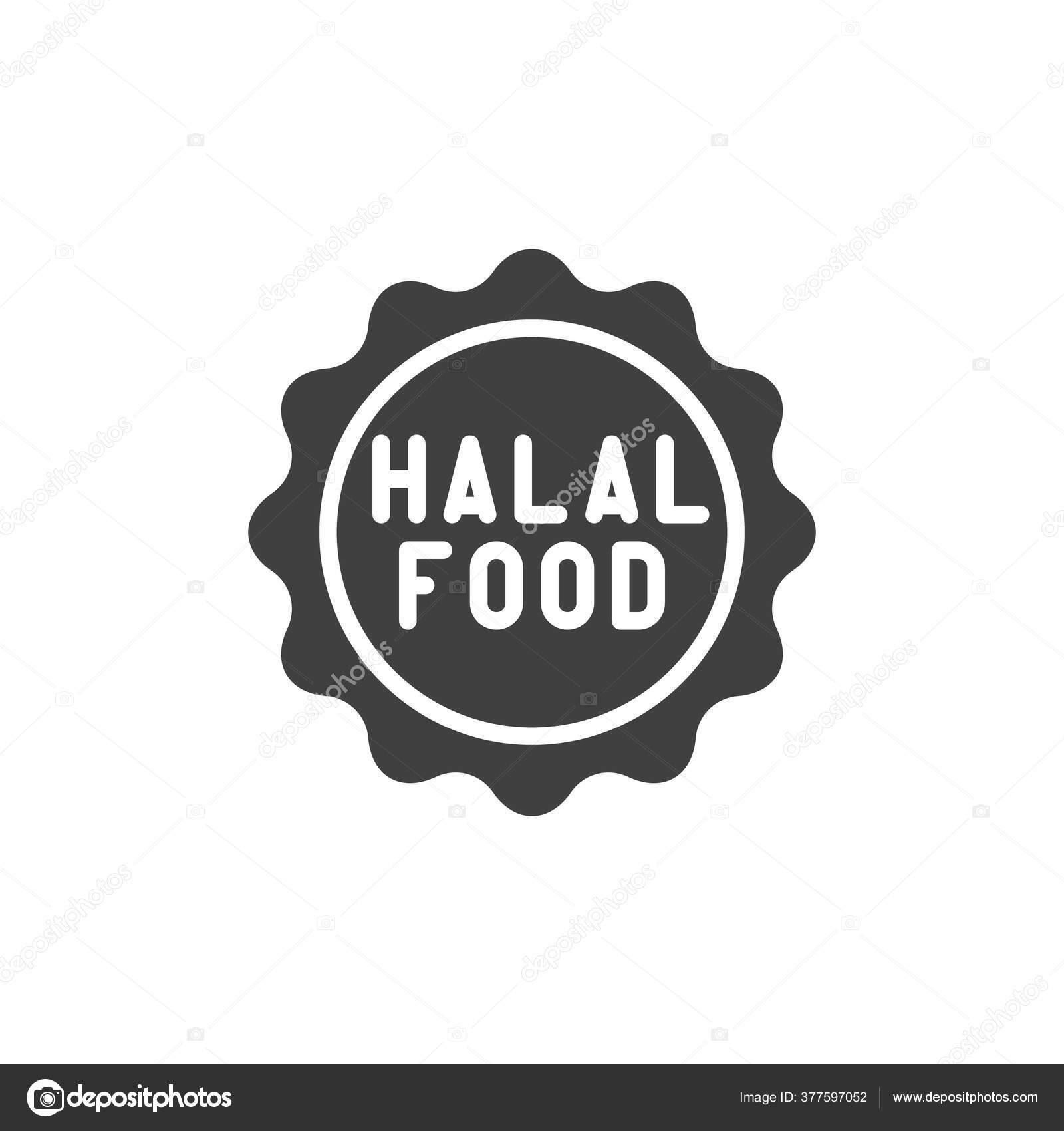 Halal Food Logo Vector Icon Filled Flat Sign Mobile Concept Stock ...
