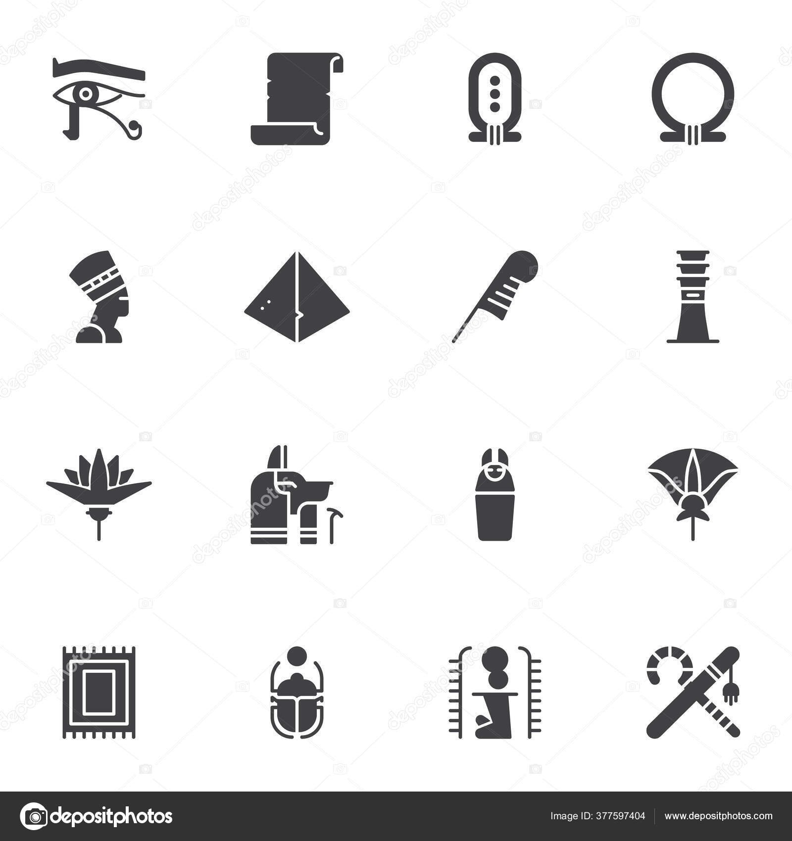 Egypt Culture Vector Icons Set Modern Solid Symbol Collection Filled ...