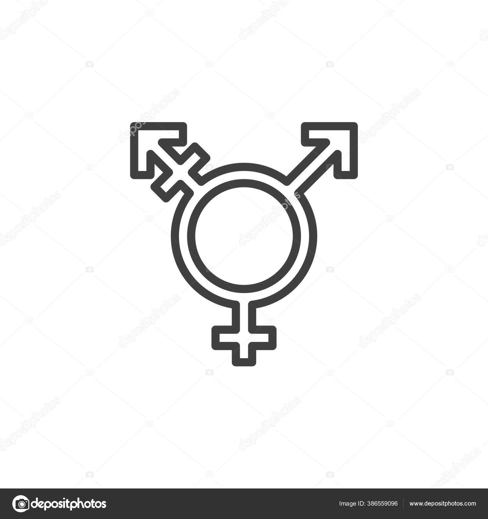 Transgender Line Icon Linear Style Sign Mobile Concept Web Design Stock ...