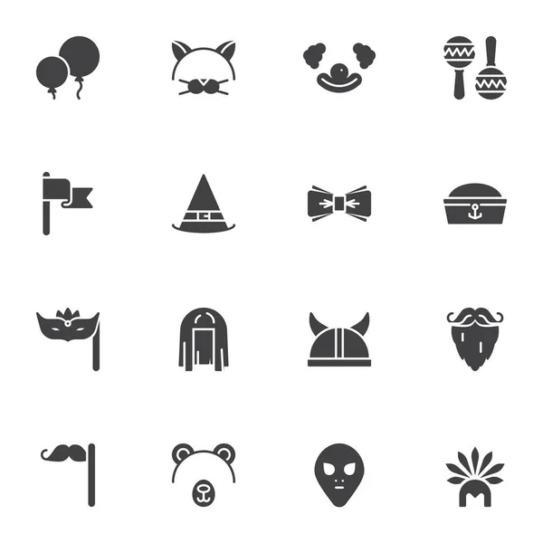 Costume Party Vector Icons Set Modern Solid Symbol Collection Filled ...