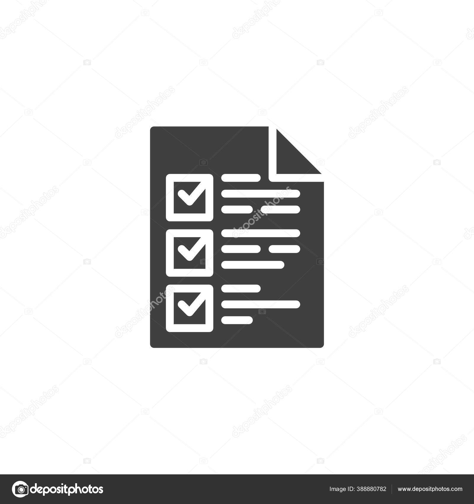 List Check Mark Vector Icon Filled Flat Sign Mobile Concept — Stock ...