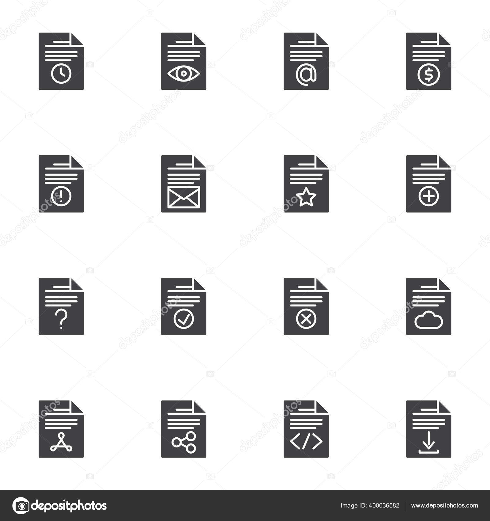 Document file vector icons set Stock Vector by ©avicons 400036582 Document file vector icons set Stock Vector by ©avicons 400036582