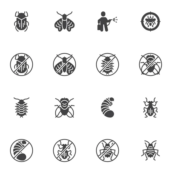 Insects Bugs Vector Icons Set Modern Solid Symbol Collection Filled ...
