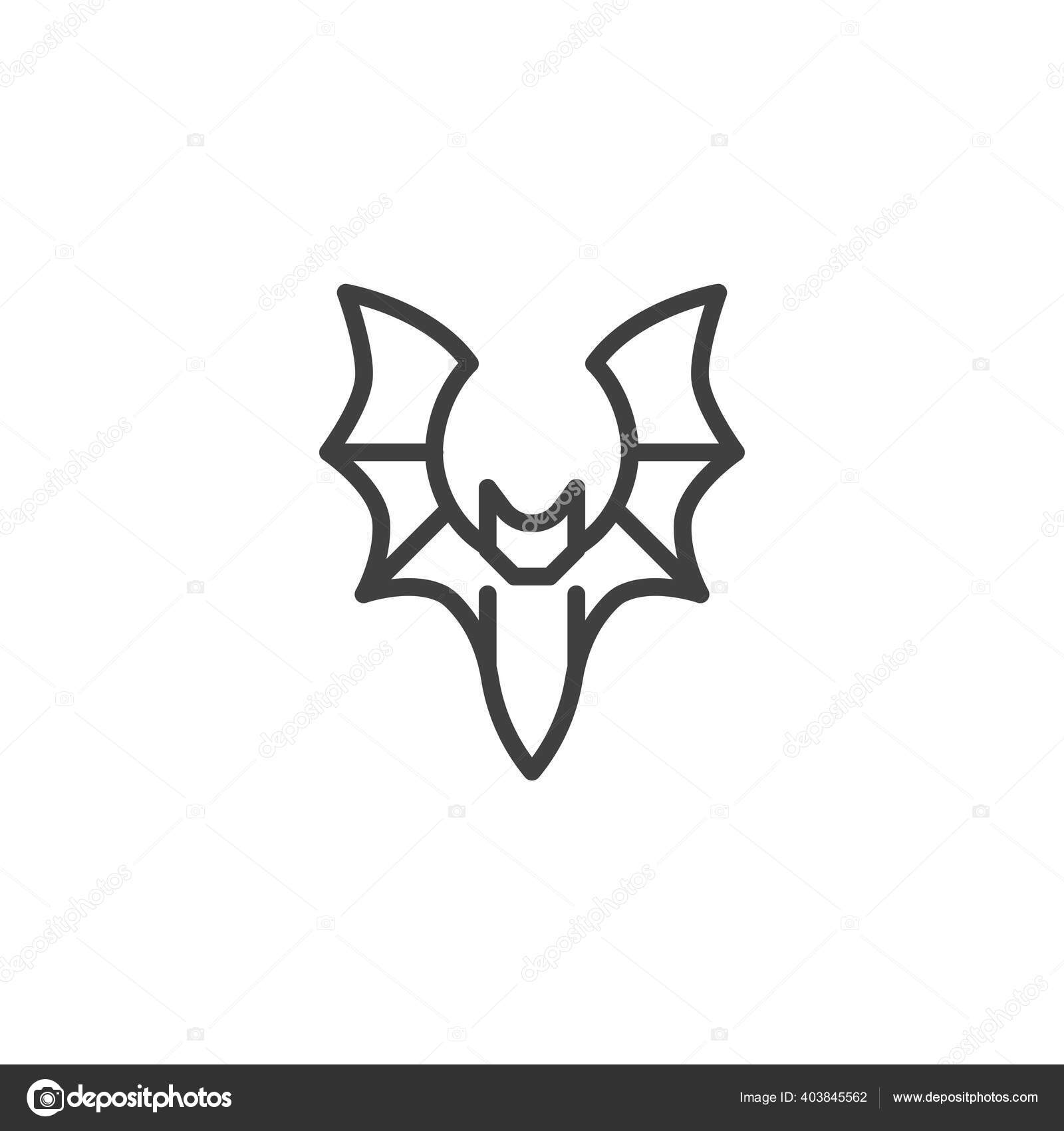 Flying Bat Line Icon Linear Style Sign Mobile Concept Web Stock Vector ...