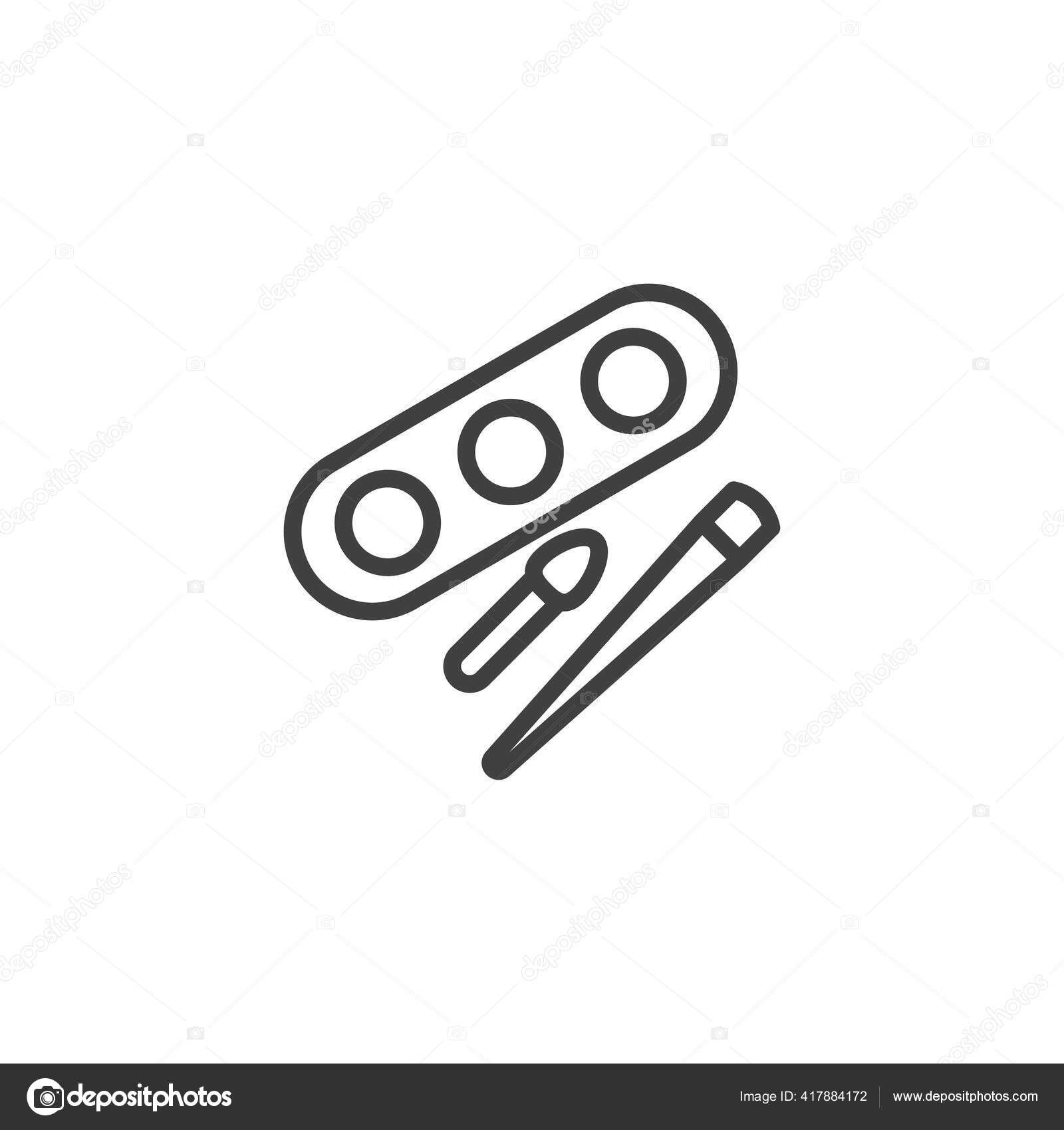 Eyeshadow palette with brush line icon Stock Vector by ©avicons 417884172