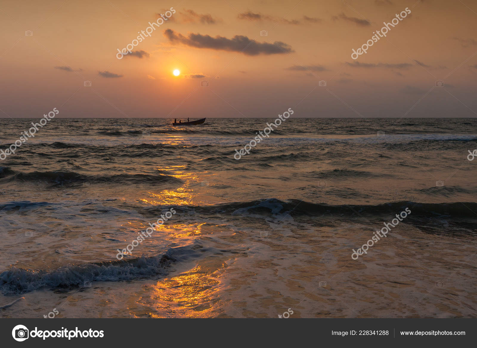 Indian Ocean Sunset Varkala Kerala India Stock Photo by ©sergemi 228341288