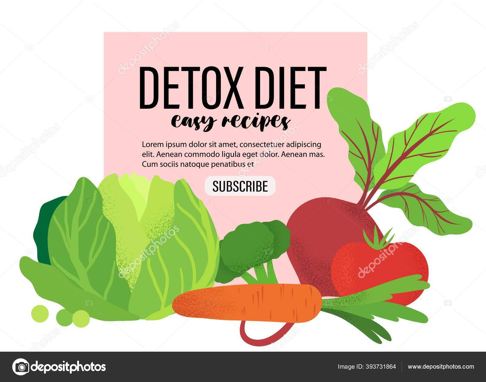 Detox Diet Banner Flyer Frame Space Text Fresh Organic Farm Stock ...