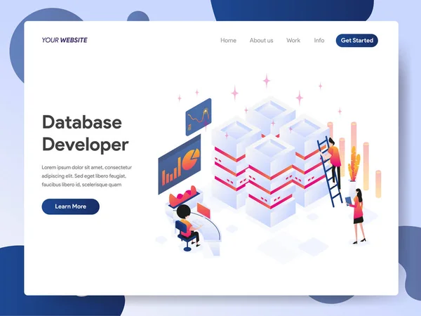 Landing page template of Data Cleansing Illustration Concept. Mo Stock ...