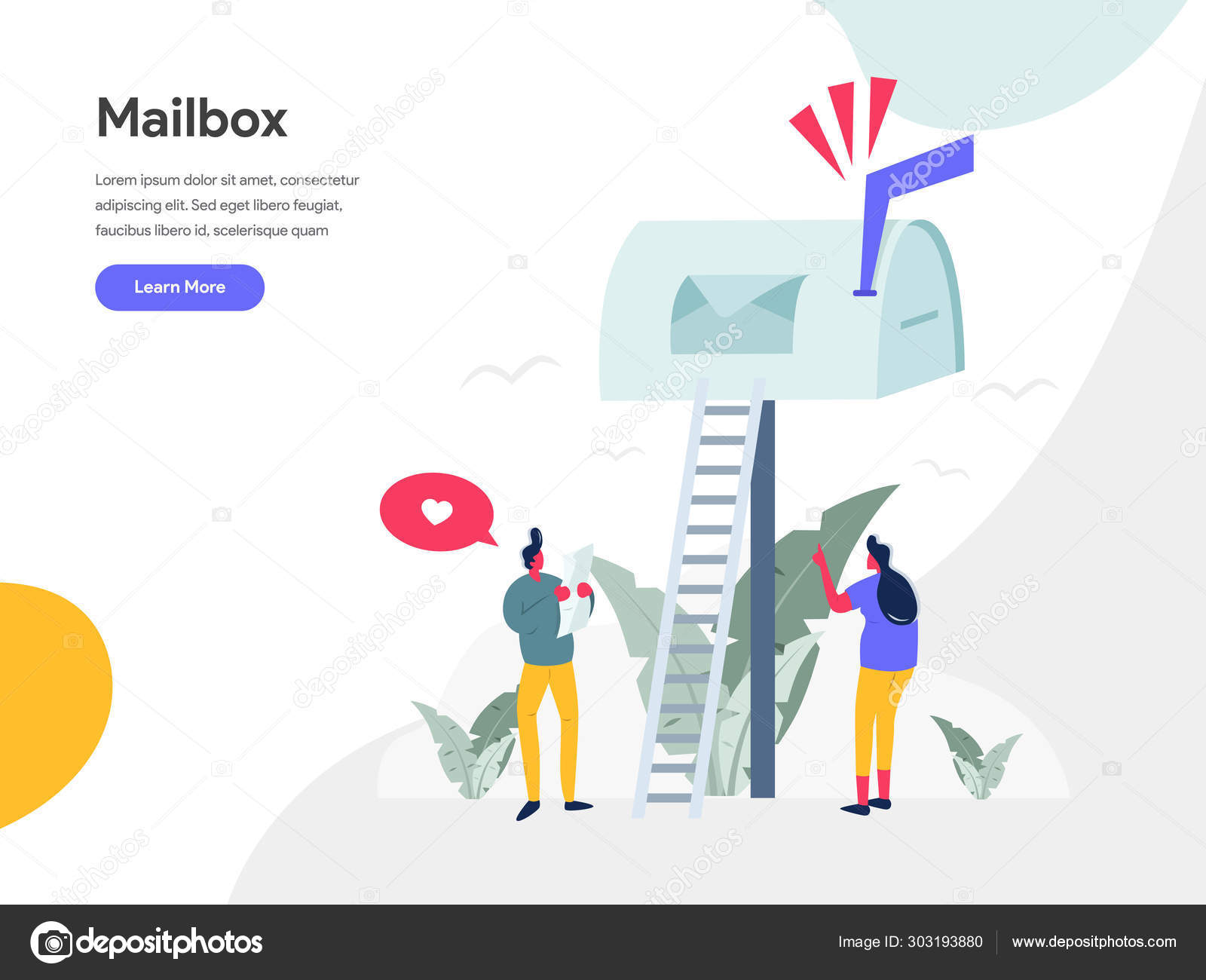 Mailbox Illustration Concept. Modern flat design concept of web Stock ...