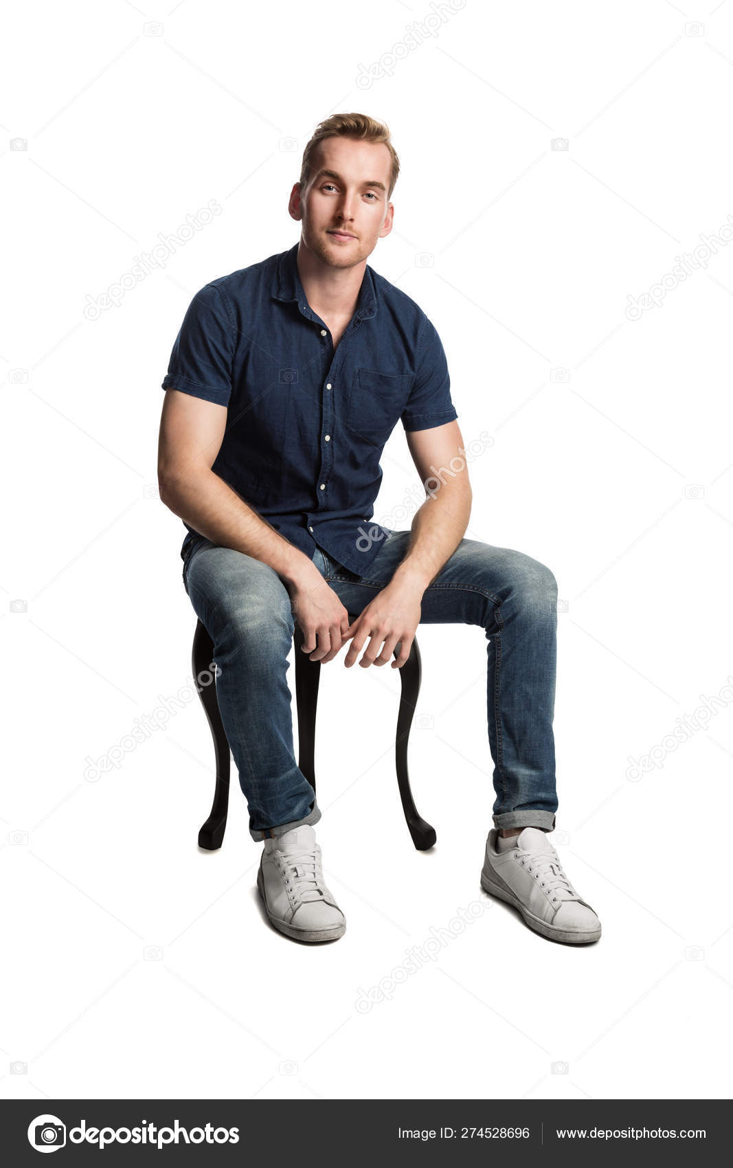 People Sitting White Background