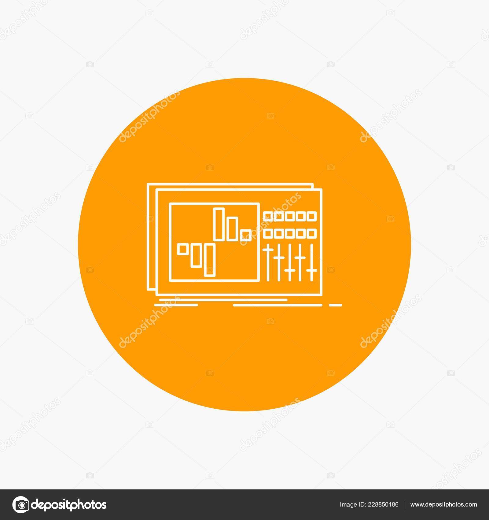 Control Equalizer Equalization Sound Studio White Line Icon Circle Background Stock Vector Image ...