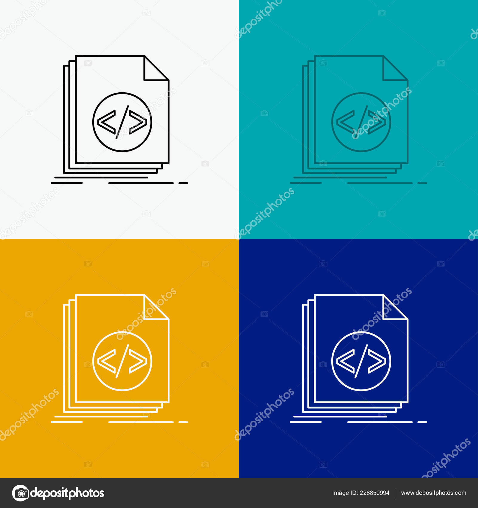 脚本图标在不同的背景 为网页和应用程序设计的线条样式设计图库矢量图作者:© Flatart 228850994 9680