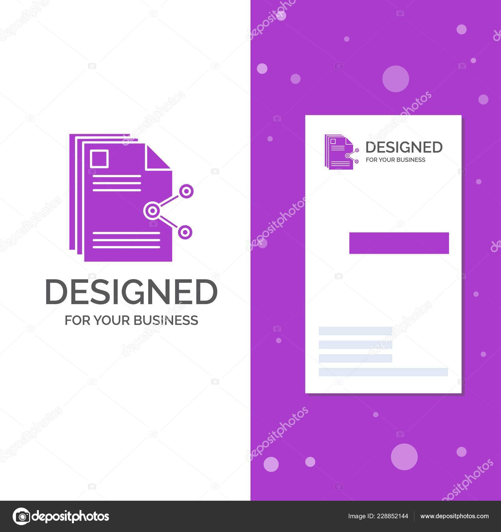 Business Logo Content Files Sharing Share Document Vertical Purple ...