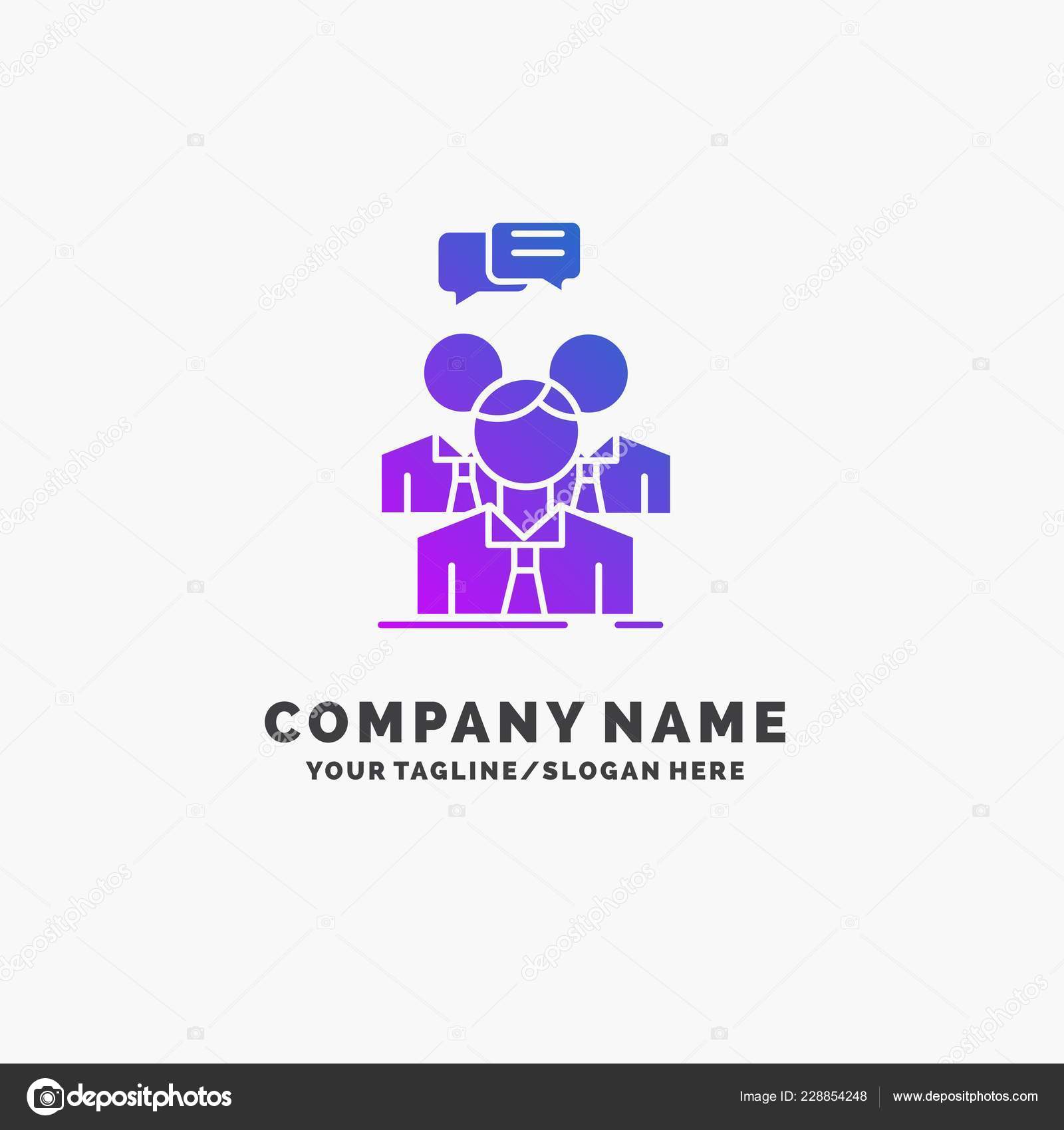 Group Business Meeting People Team Purple Business Logo Template Place ...